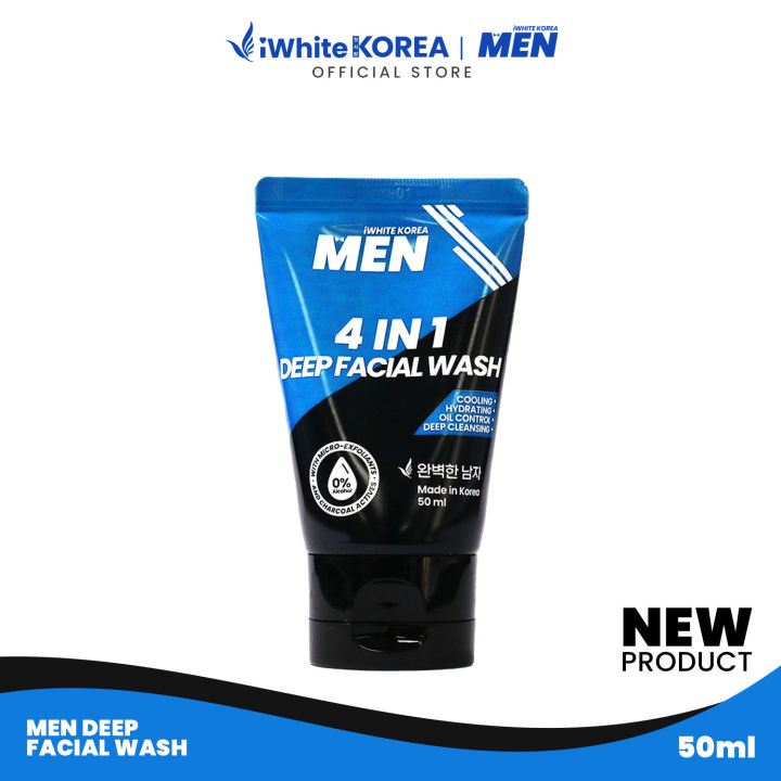 MEN by iWhite Korea 4-in-1 Deep Facial Wash Tube 50ml | Lazada PH