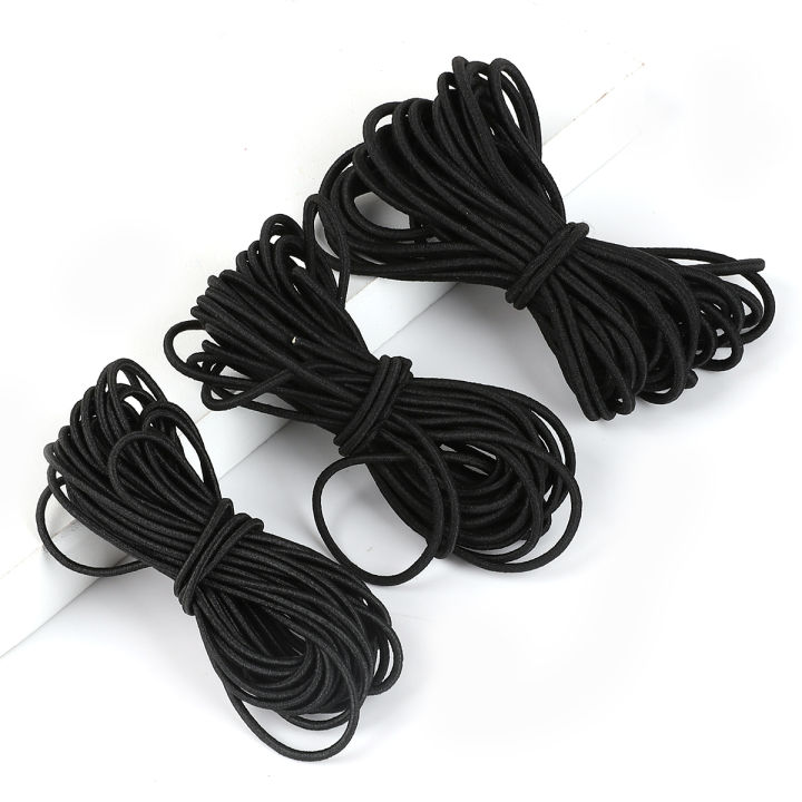 1/1.5/2/.2.5/3/4/5mm Length 2M Black Round Elastic Cord Beading Stretch ...