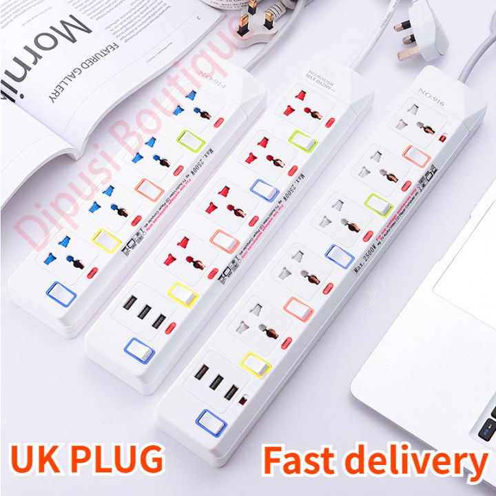 3/4/5/6 Way Gang White International General Power Board Multi-purpose ...