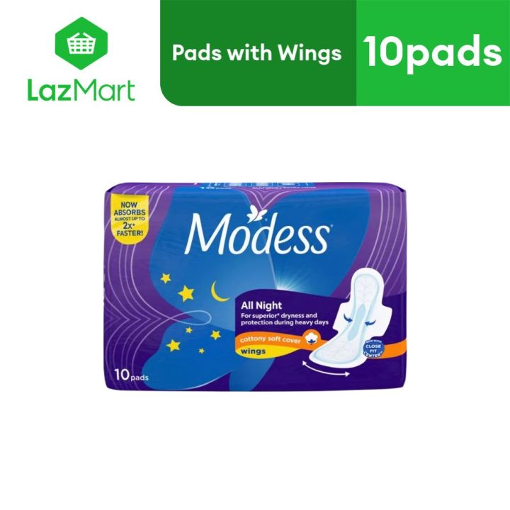 Modess All Night Sanitary Napkins 10s | Lazada PH