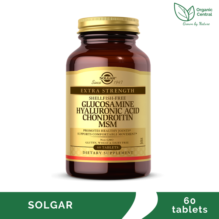 Solgar Extra Strength Glucosamine Hyaluronic Acid Chondroitin MSM ...