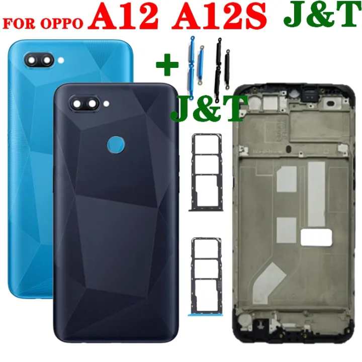 For OPPO A12 Battery Cover Back Door Middle Frame Housing Camera Lens ...