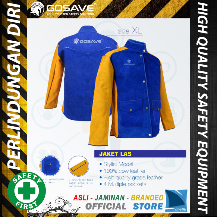 Jaket Las Besar XL FULL Kulit - Fashion Apron Welding Jacket GOSAVE ...