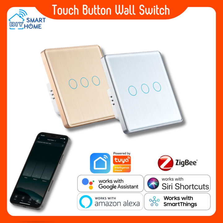 Tuya Zigbee Smart Touch Button Wall Switch No Neutral No Capacitor ...
