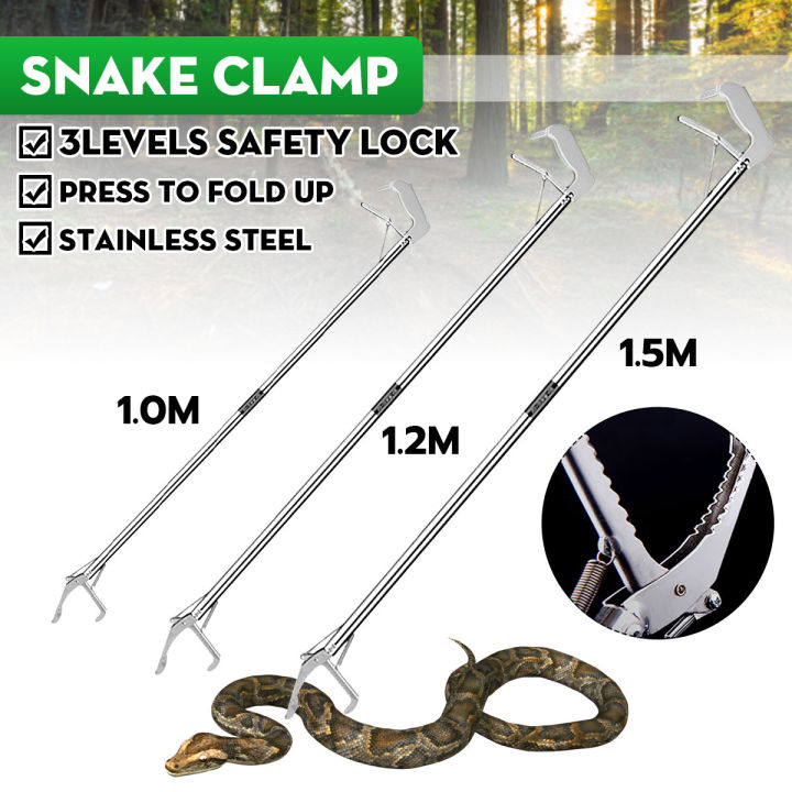 1.5M/1.2M Snake Clamp Catcher Stainless Steel Snake Tongs Clamp ...
