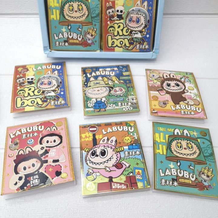 RUIN 1 PCS Cartoon Labubu Sticker POP MART Cute Labubu Handbook ...