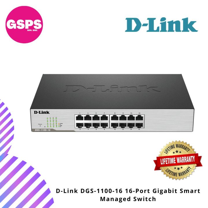 D-Link DGS-1100-16 16-Port Gigabit Smart Managed Switch | Lazada