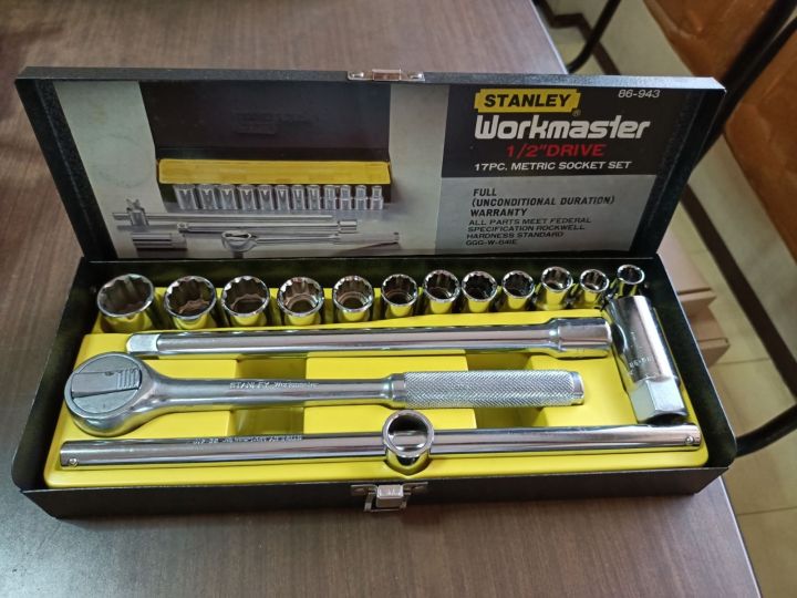 Stanley Workmaster Socket Wrench Set Chrome Plated (86-943) 17pcs 1/2 ...