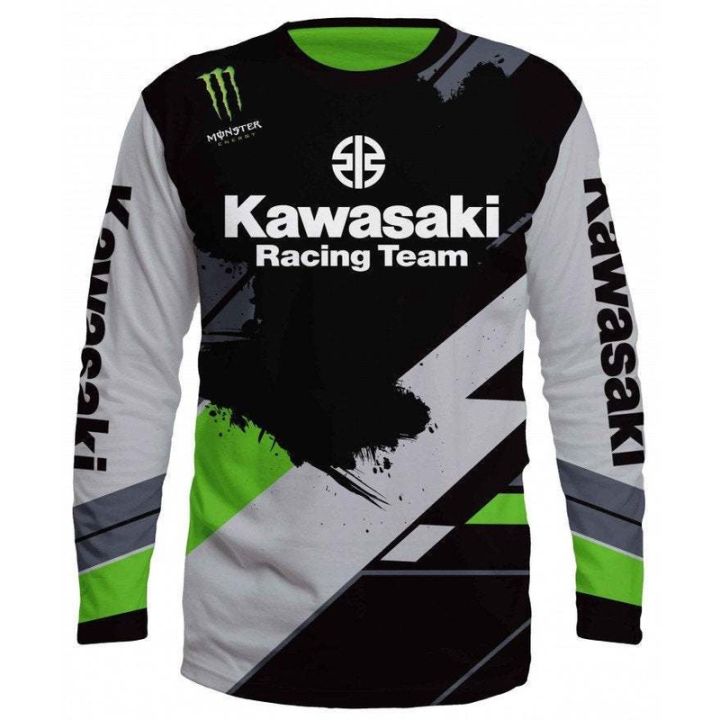 3d T-shirt Print Long Sleeve Kawasaki Racing Team Kawasaki Ninja ...