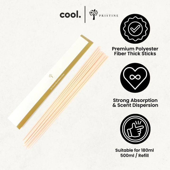 Pristine Reed Sticks | Pack of 12 | Premium Cream Fibre | Unscented ...