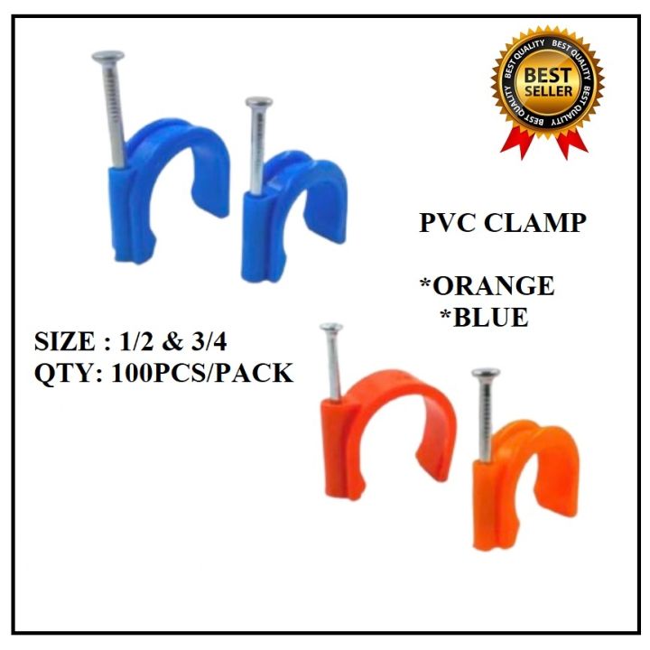 Pvc Orange / Blue / 1/2 inch / 3/4 inch pvc clamp (Per pack 100pcs ...
