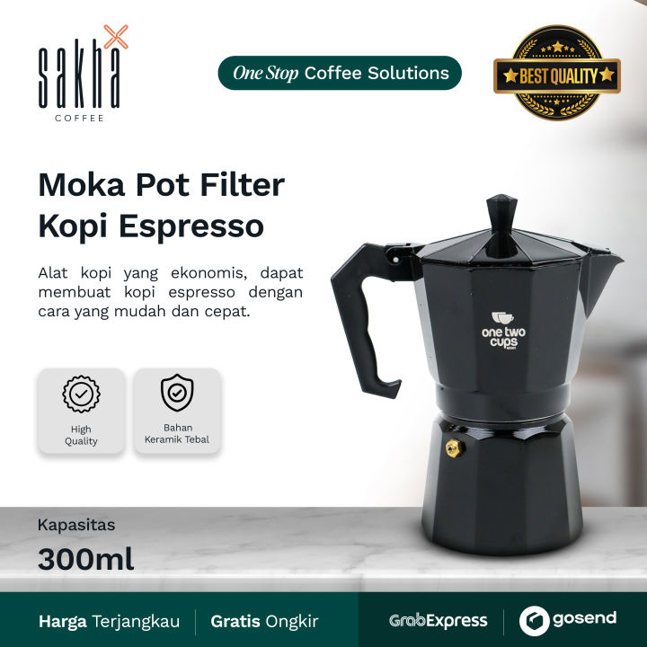 Mokapot Espresso Maker 6 Cup 300ml Coffee Alat Seduh Kopi Bubuk Moka ...