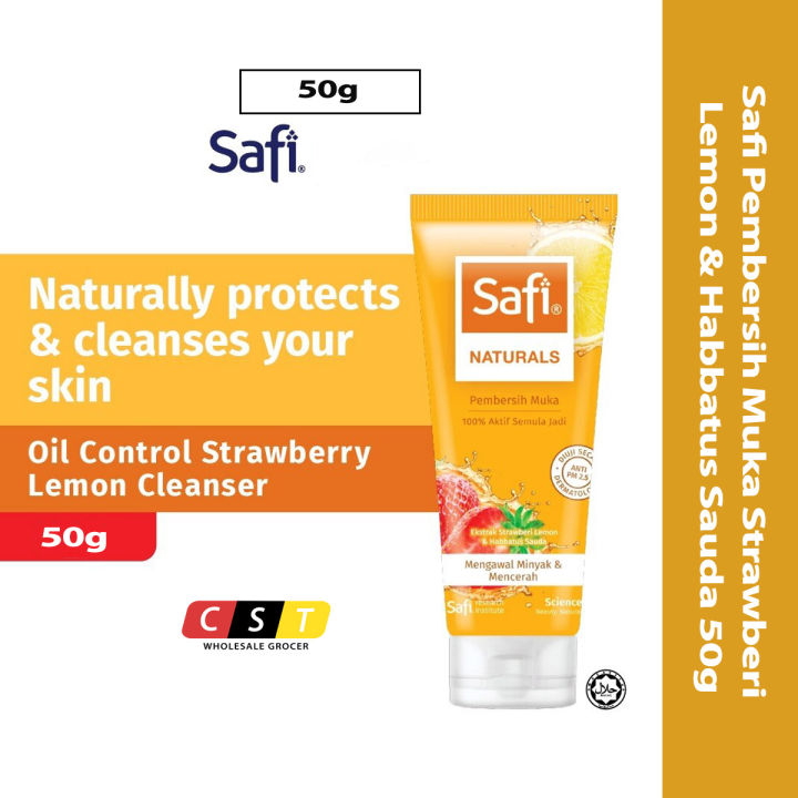 Safi Pembersih Muka Strawberi Lemon & Habbatus Sauda 50g | Lazada