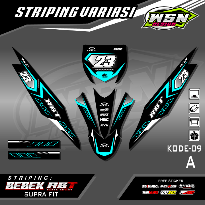 Sticker Striping MOTOR SILUMAN SUPRA FIT RBT BEBEK MODIF SUPERMOTO ...