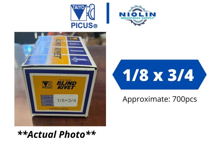 Aluminum Blind Rivet 1/8 x 3/4" ( 500 pcs per Box ) | Lazada PH