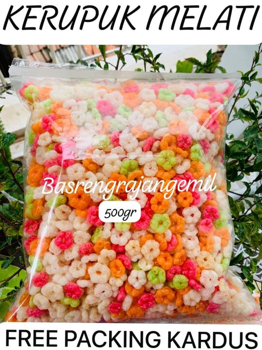 Kerupuk melati/kerupuk bunga warna warni/snack melati/cemilan melati ...