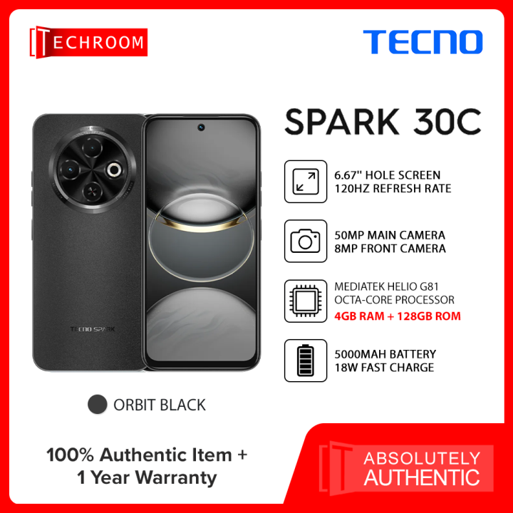 Tecno Spark 30C | IPS LCD | MediaTek Helio G81 | 5,000mAh battery | 18W wired | Lazada PH