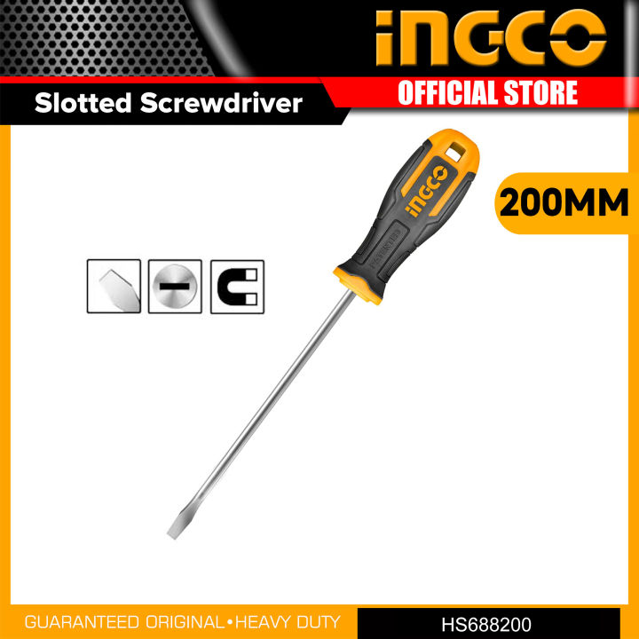 INGCO HS688200 Slotted Flat Head Flathead Screwdriver 200mm IHT | Lazada PH