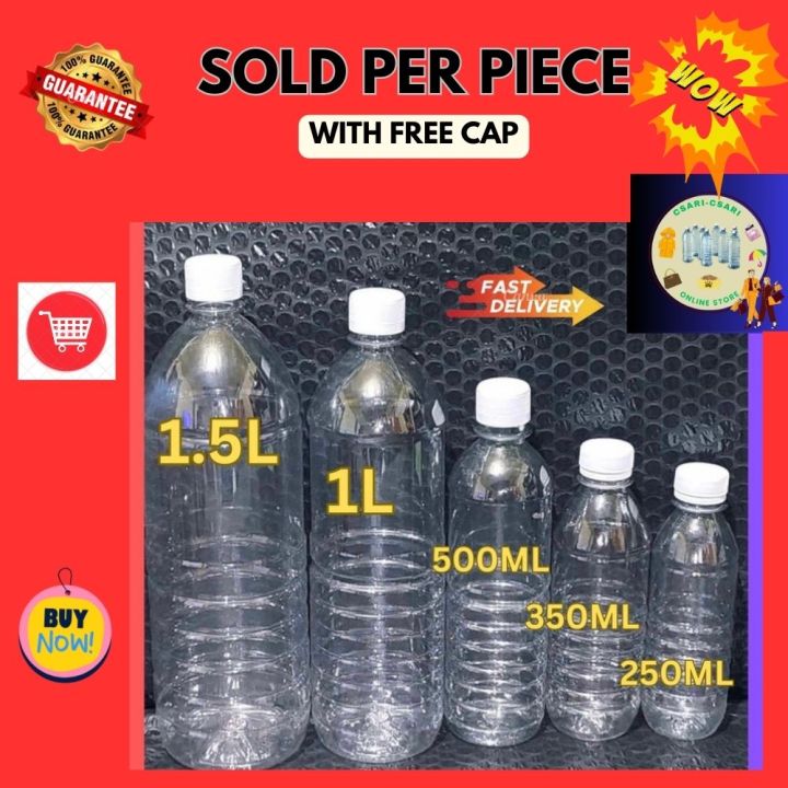 Plastic Pet Bottles with Cap 1.5L/1L/500ml/350ml/250ml | Lazada PH