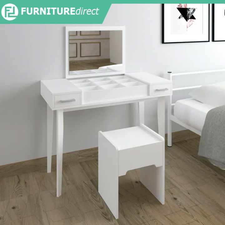 Furniture Direct LANNA flip mirror dressing table with hidden ...