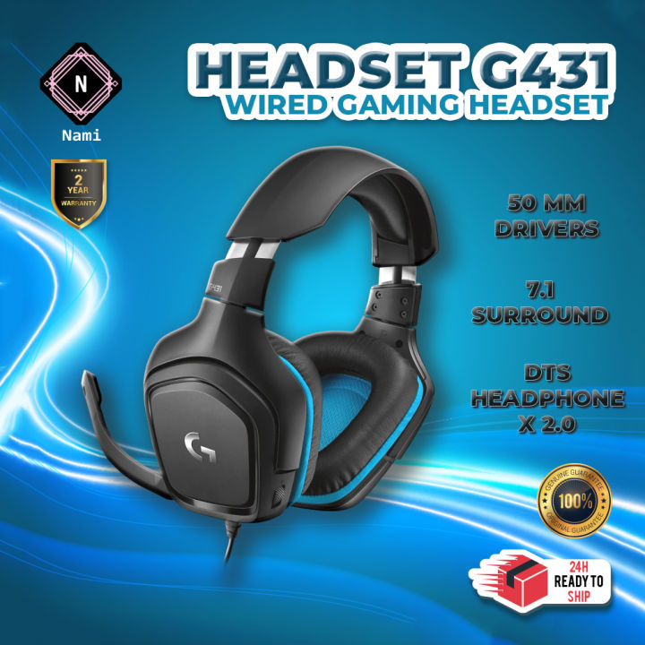 Logitech G431 7.1Surround Wired Gaming Headset with DTS Headphone:X 2.0 ...