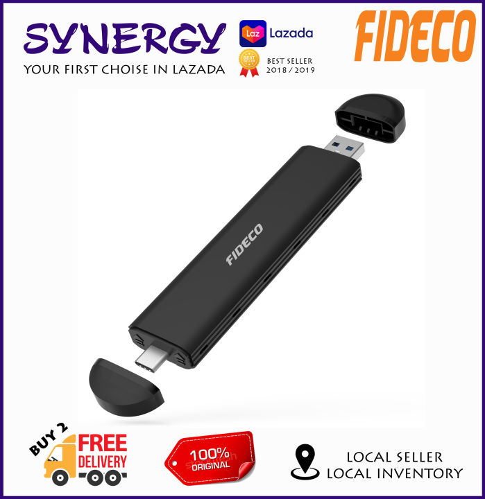 Fideco Aluminium M.2 USB 3.1 NVMe PCIe Enclosure Adapter M.2 SSD Case ...