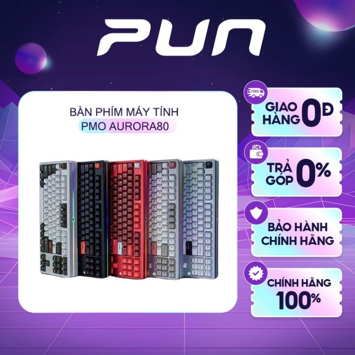 Bàn Phím Cơ Prebuild PMO Aurora 80 – TKL 87 Phím | Nhôm CNC | 3 Chế Độ ...