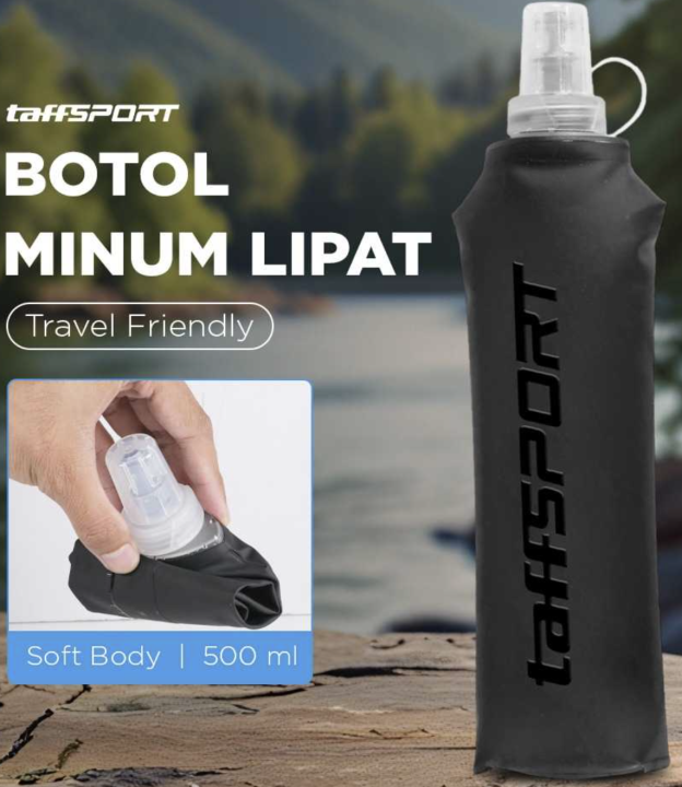 Botol Minum Soft Flask Foldable Sport Water Bottle TPU 500ml / Botol ...