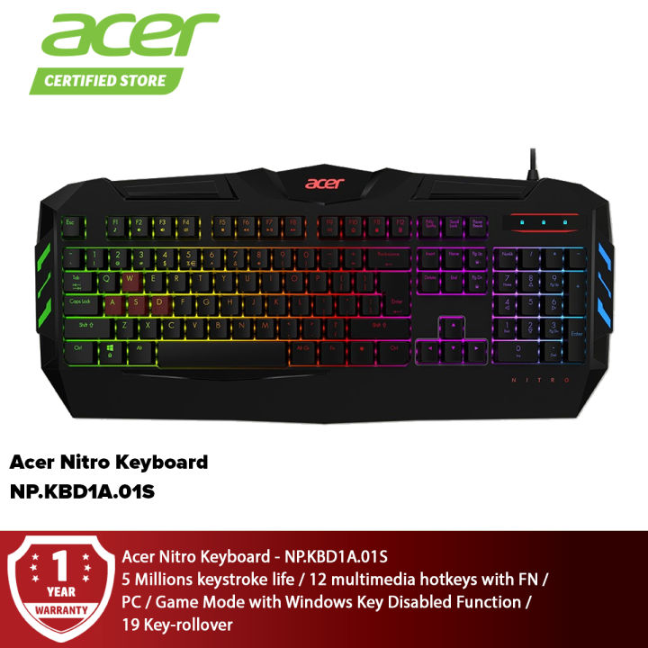 Acer Nitro Wired Keyboard - NP.KBD1A.01S | Lazada