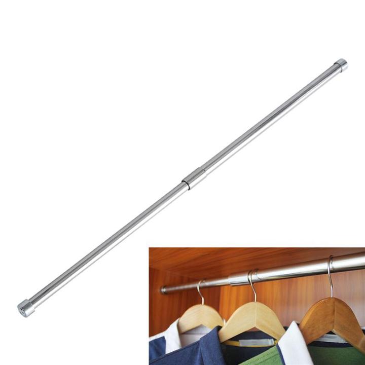 Retractable Clothes Hanging Rod Pole Adjustable Stainless Steel Closet ...