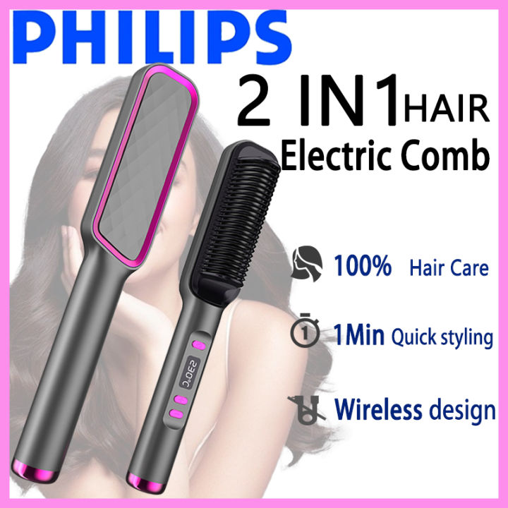 2 in 1 PHILIPS Original Hair straightening comb wireless ...