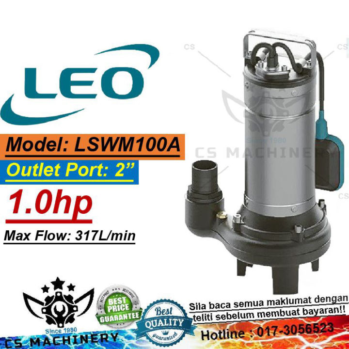 ORIGINAL!! Leo 1.0HP Sewage Submersible Pump Water Pump / Pump Kolam ...