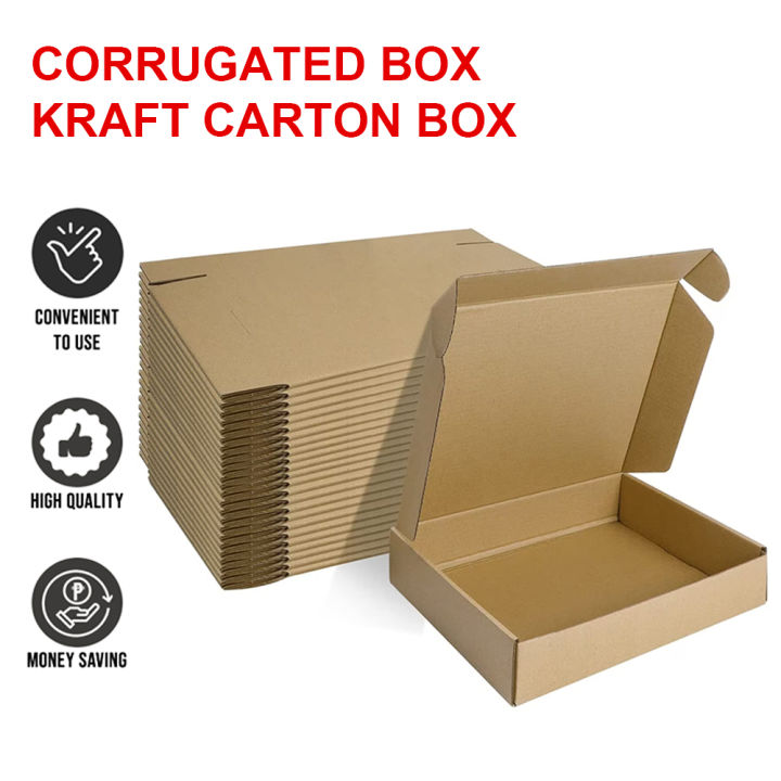 Carton Mailer Box Corrugated Packaging Cardboard Brown Kraft Mailer Corrugated Box | Lazada PH