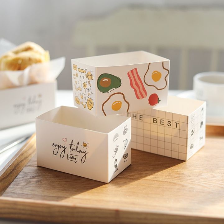 50pcs Korean Sandwich Holder (Small and Big with Design) Egg Drop box ...