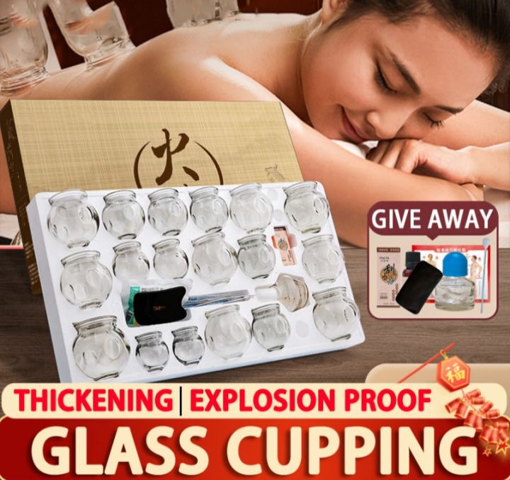 O-New O-New 12PCS Traditional Ventosa Vacuum Cupping Therapy Set Glass ...