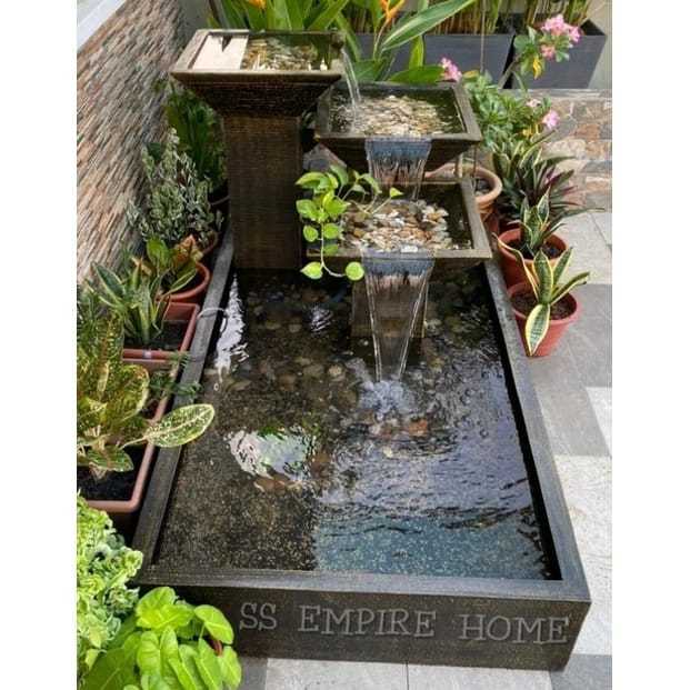 S62 Yellow Feng Shui 5x3 Water Pond Fountain Kolam Air Sandstone Garden ...