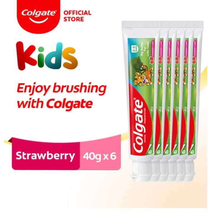 Colgate Anti-Cavity Kids (2-5 Years) Toothpaste, Tiger, Strawberry ...