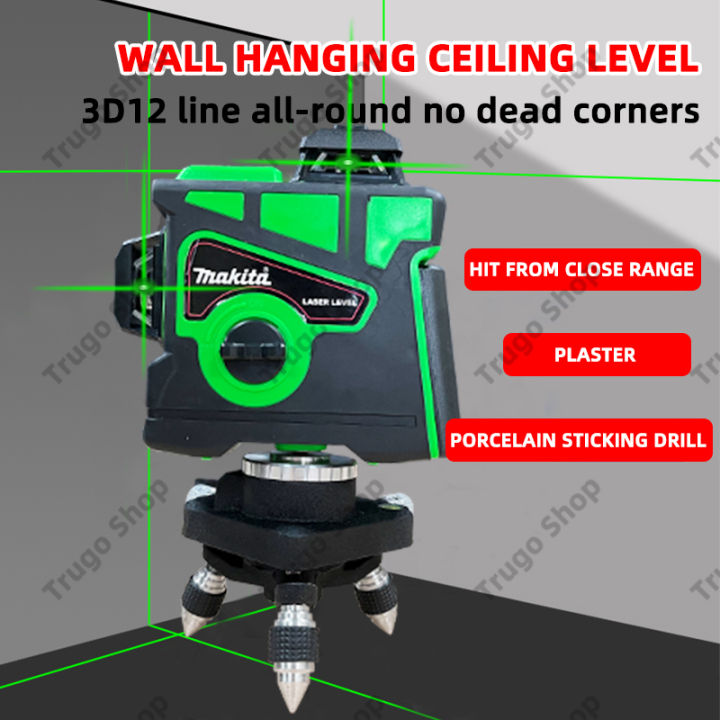 【READY STOCK】laser level for construction lazer level tools 360° 12 ...
