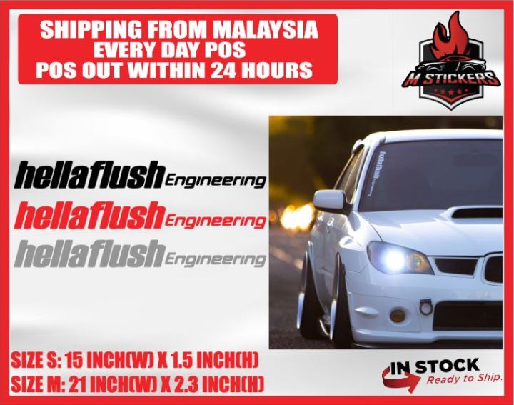 HellaFlush Engineering Car Sticker Kereta Stickers MYVI AXIA BEZZA HONDA PERODUA PROTON TOYOTA ...