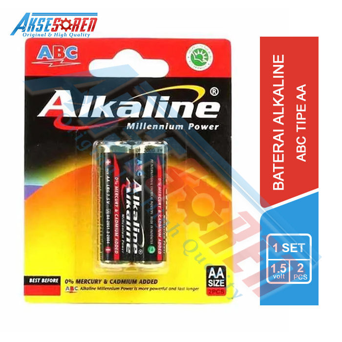 BATRE ABC ALKALINE TIPE AA [1.5V/2 PCS] / BATERAI UKURAN A2 KECIL ...