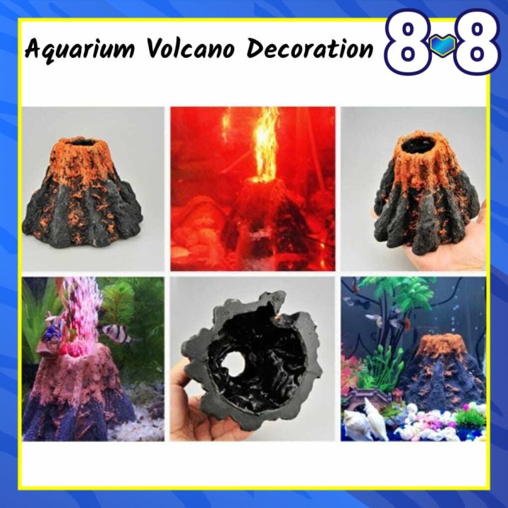 Volcano Aquarium Decoration Small / Large Ornament Air Bubble | Lazada