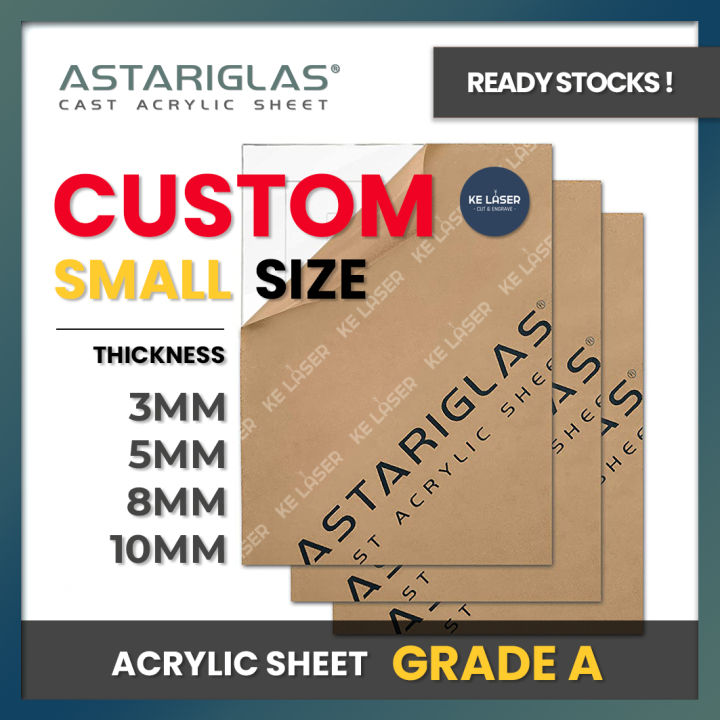 READY STOCK Acrylic Sheet Custom Small Size Grade A Crystal Cut Cast ...