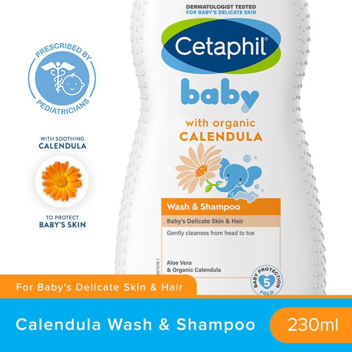 Cetaphil Baby Wash & Shampoo With Organic Calendula 230ml | Lazada PH