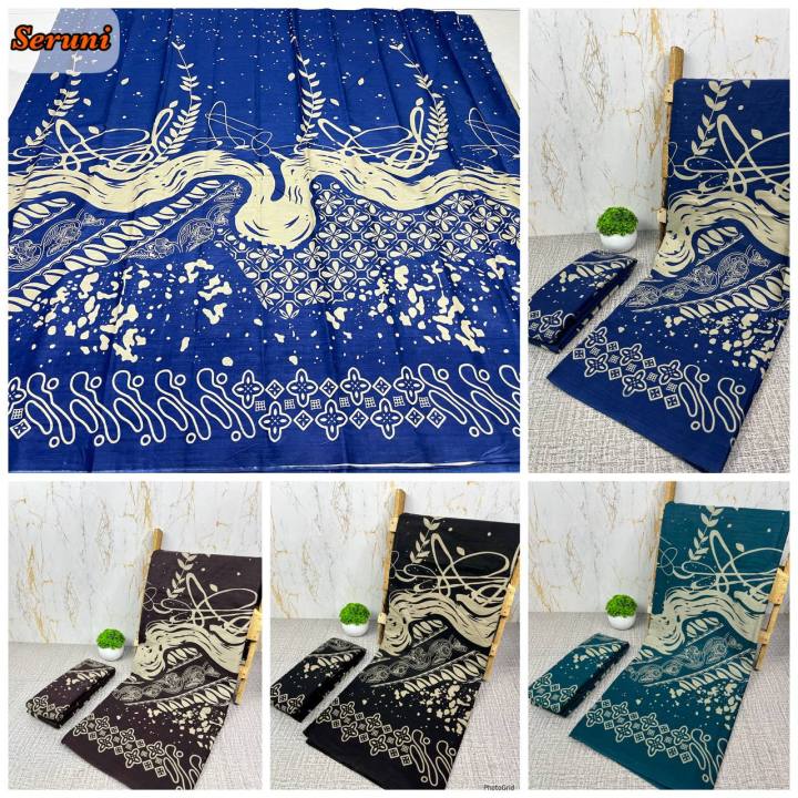 Kain Batik Modern Batik Printing Kain Katun Halus Motif Seruni Bahan Baju Seragam Bridesmaid ...