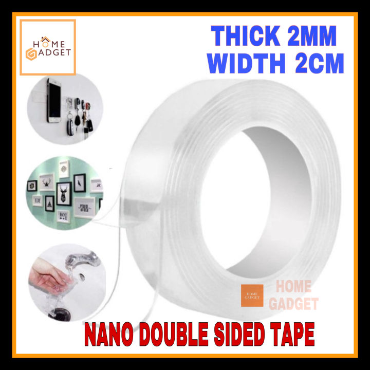 Nano Tape Traceless Washable Adhesive Double Sided Reusable Clear Sticky Power Tape (Extra ...