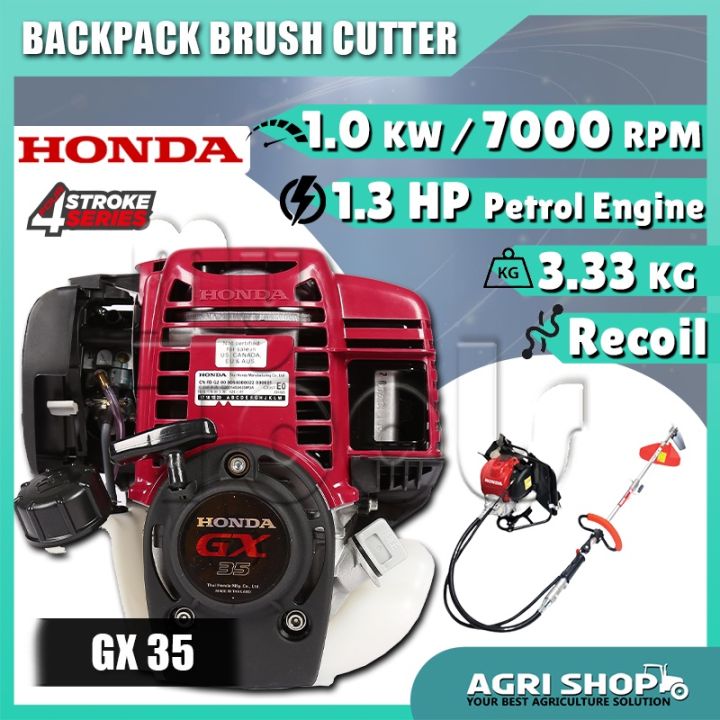 Agrishop HONDA (JAPAN) BackPack Brush Cutter GX-35 Engine Brush Cutter ...