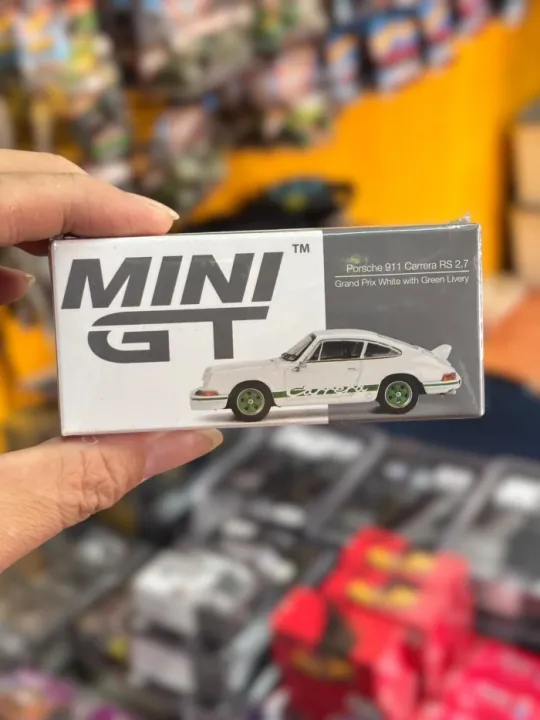 Mini GT 801 Porsche 911 Carrera RS 2.7 Grand Prix White with Green ...