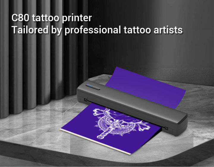 Portable Tattoo Printer--C80 Bluetooth Wireless A4 Thermal Printer ...