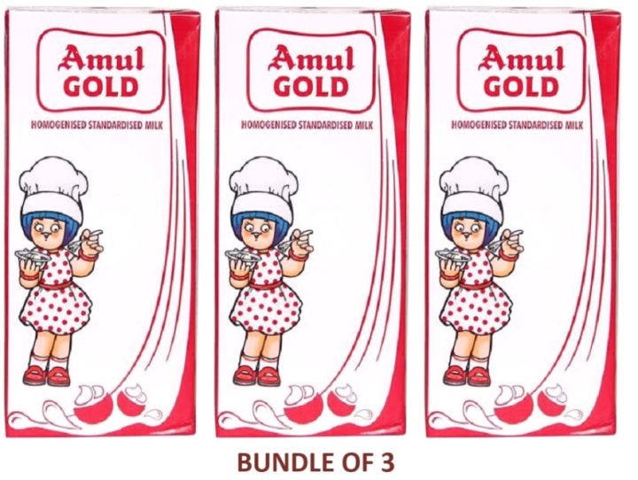 AMUL GOLD Extra Cream Milk 1 L x 3, Exp 04 Sep 2025 | Lazada Singapore