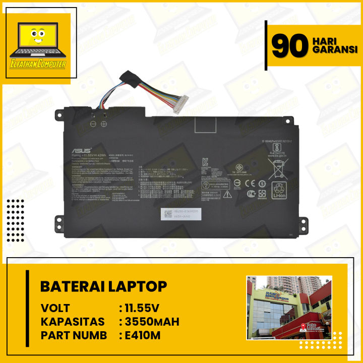 Baterai Batre Laptop Asus E410 E410M E410MA L410MA E410KA E510KA C31N1912 B31N1912 | Lazada ...